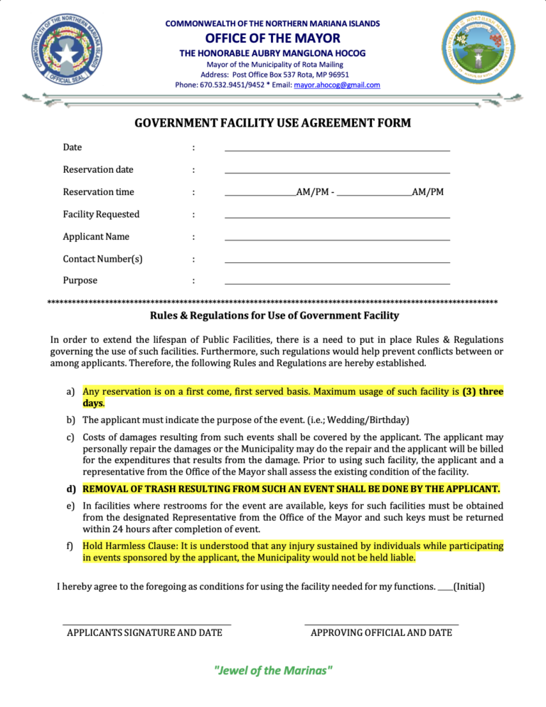 Forms – Mayor Aubry Hocog